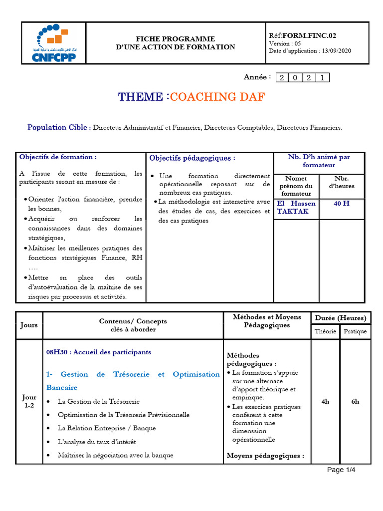 Programme Coaching DAF 8 J | PDF