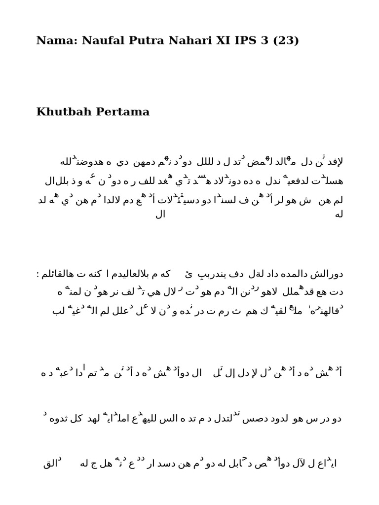 Naufal Putra N (23) Khutbah Jum'At | PDF | Semitic Words And Phrases | Monotheistic Religions