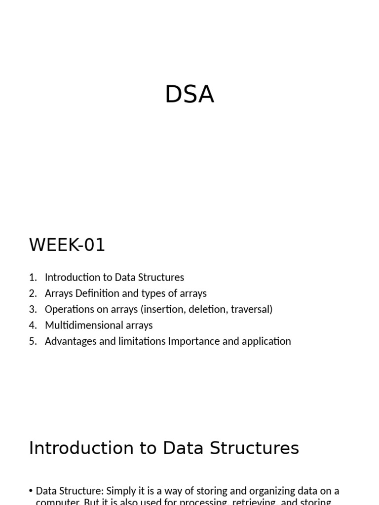 DSA Week-01 | PDF