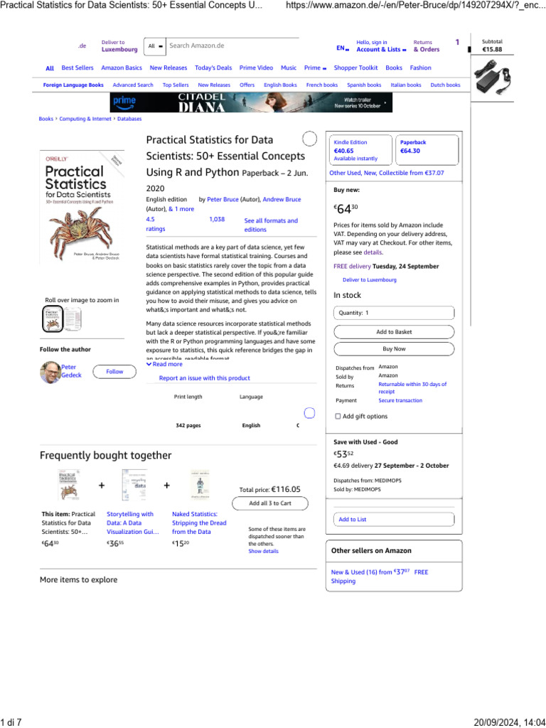Practical Statistics For Data Scientists: 50+ Essential Concepts Using R and Python | PDF ...
