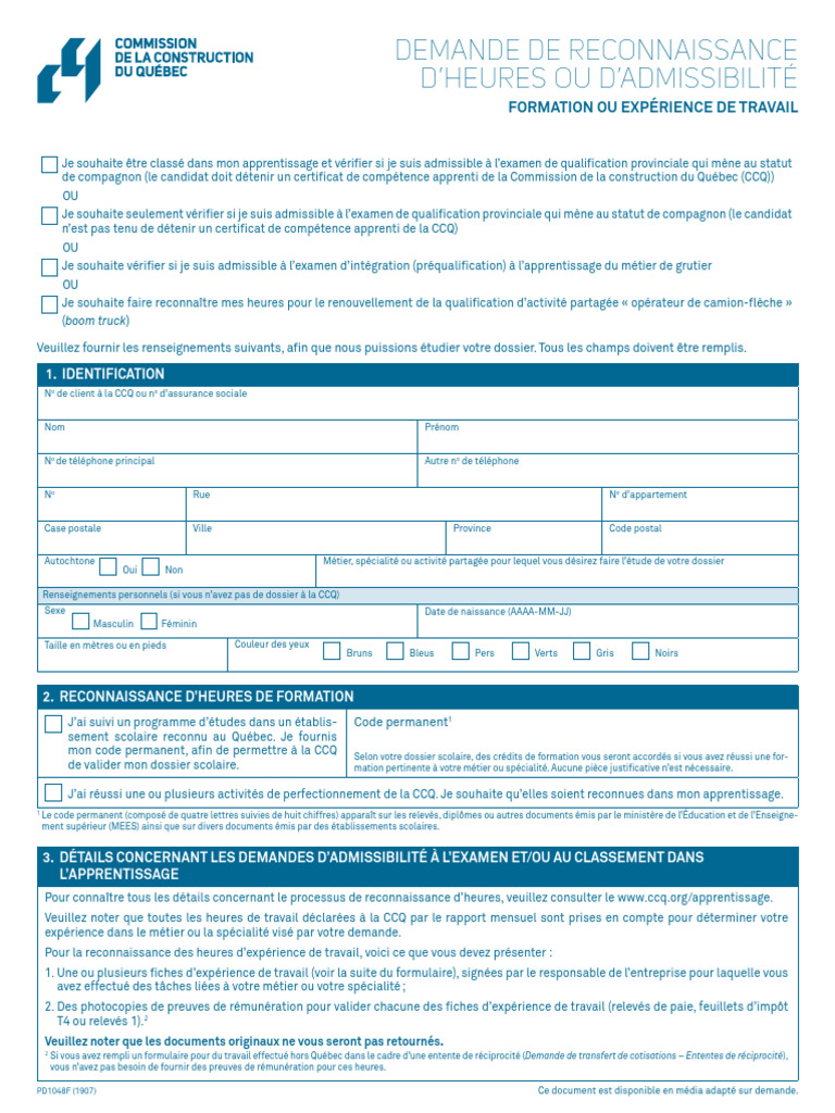 Demande de Reconnaissance D'heure Ou D' Admissibilité | PDF