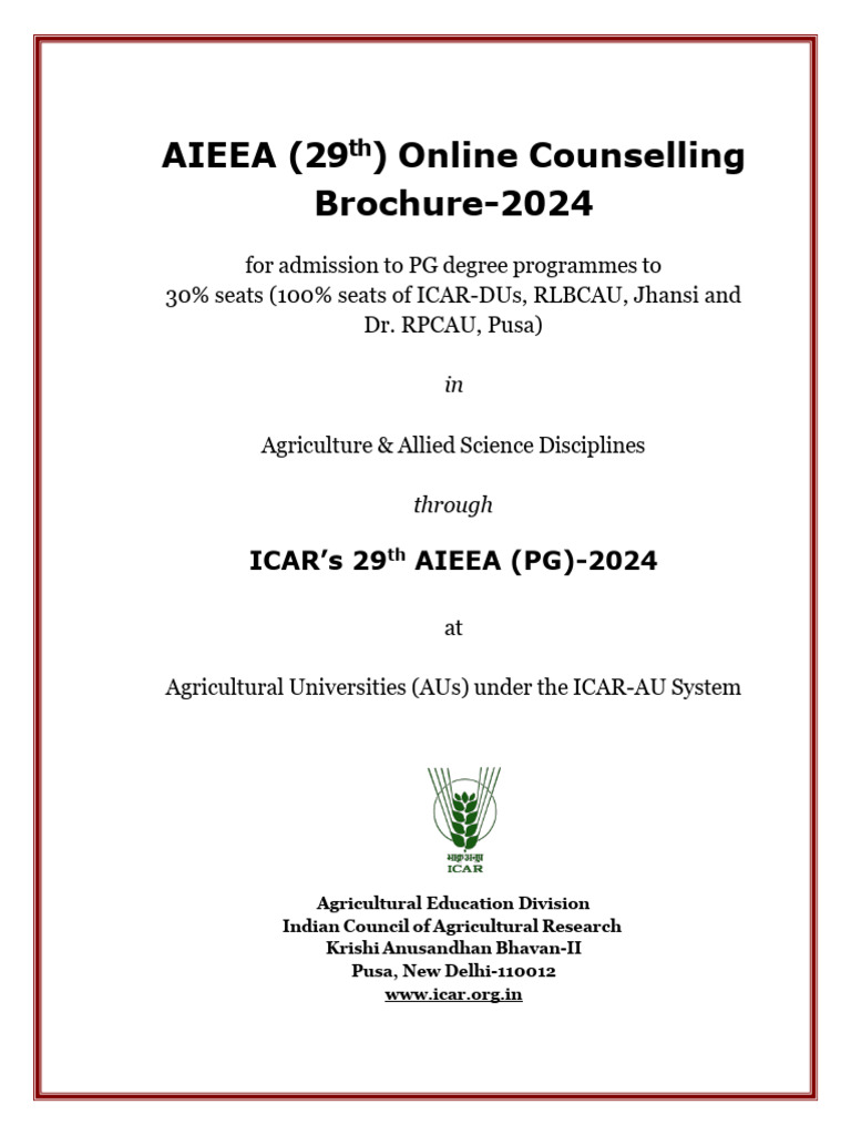 ICAR Counseling PG Brochure-2024 | PDF