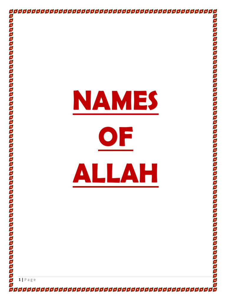 Names of Allah Book.1 | PDF