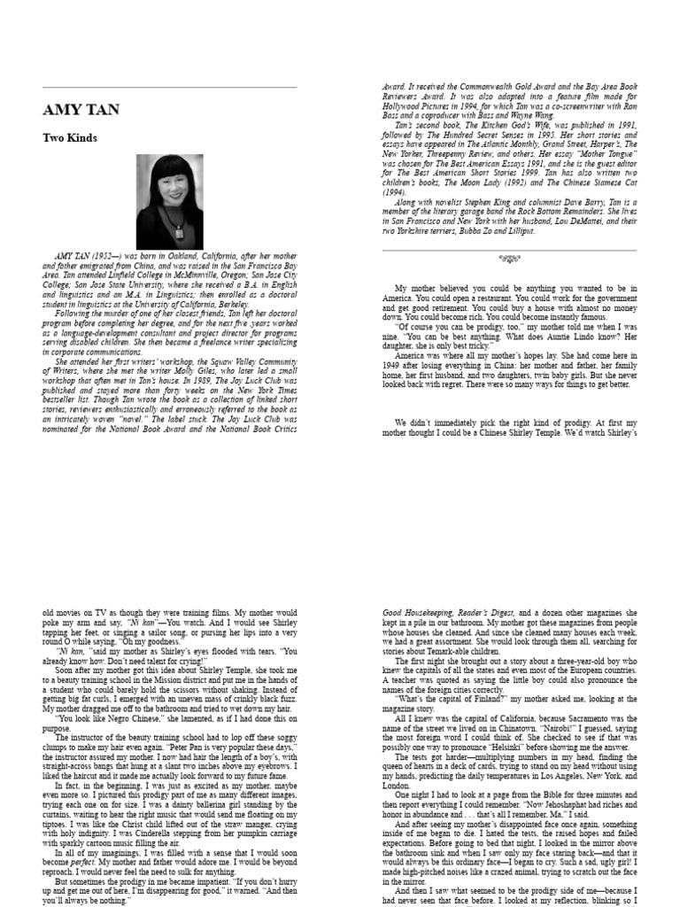 2. Amy Tan_Two Kinds | PDF