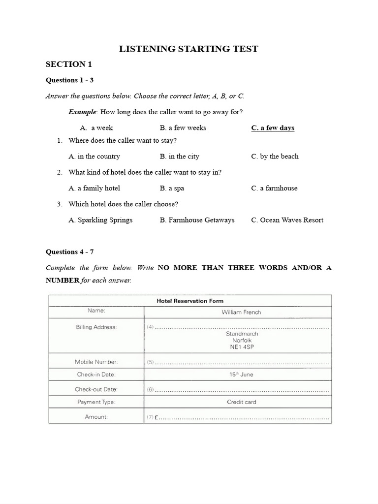 Starting Test | PDF