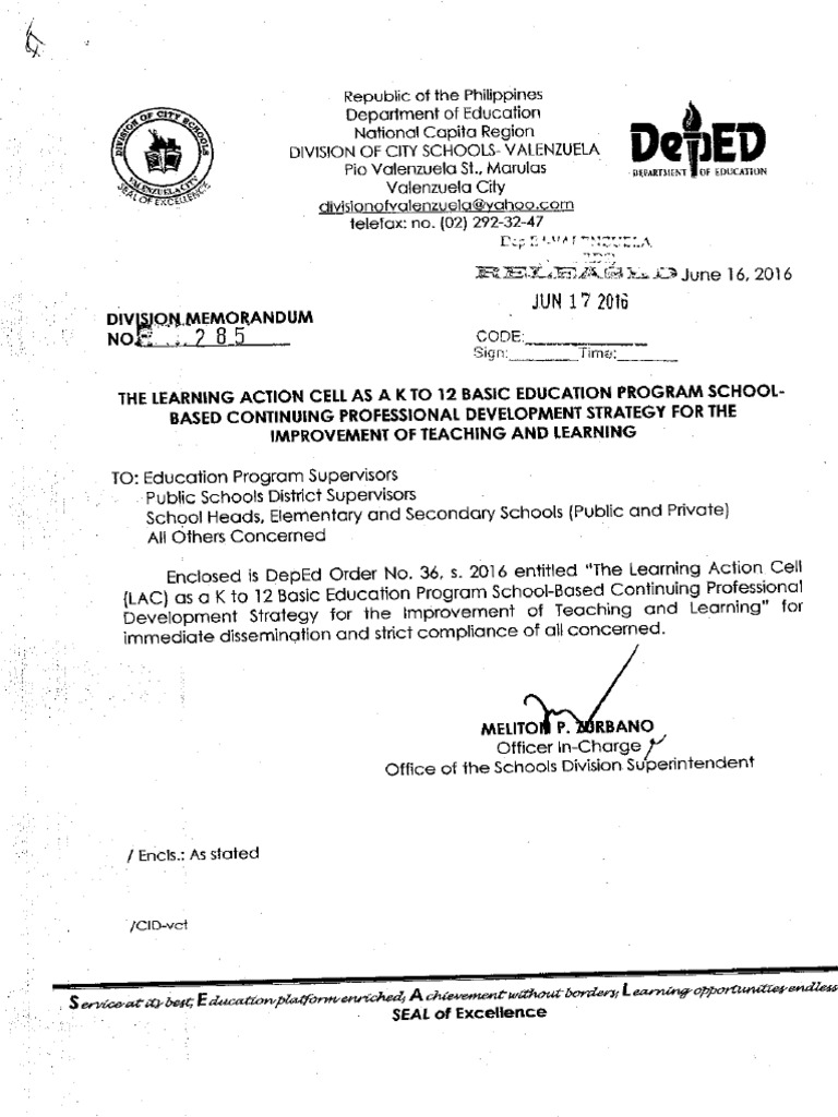 DepEd Order On LAC Sessions | PDF