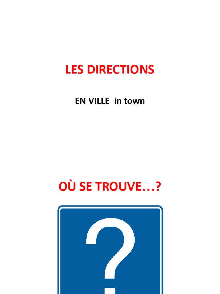 Directions in French: A Guide | PDF | Lifestyle