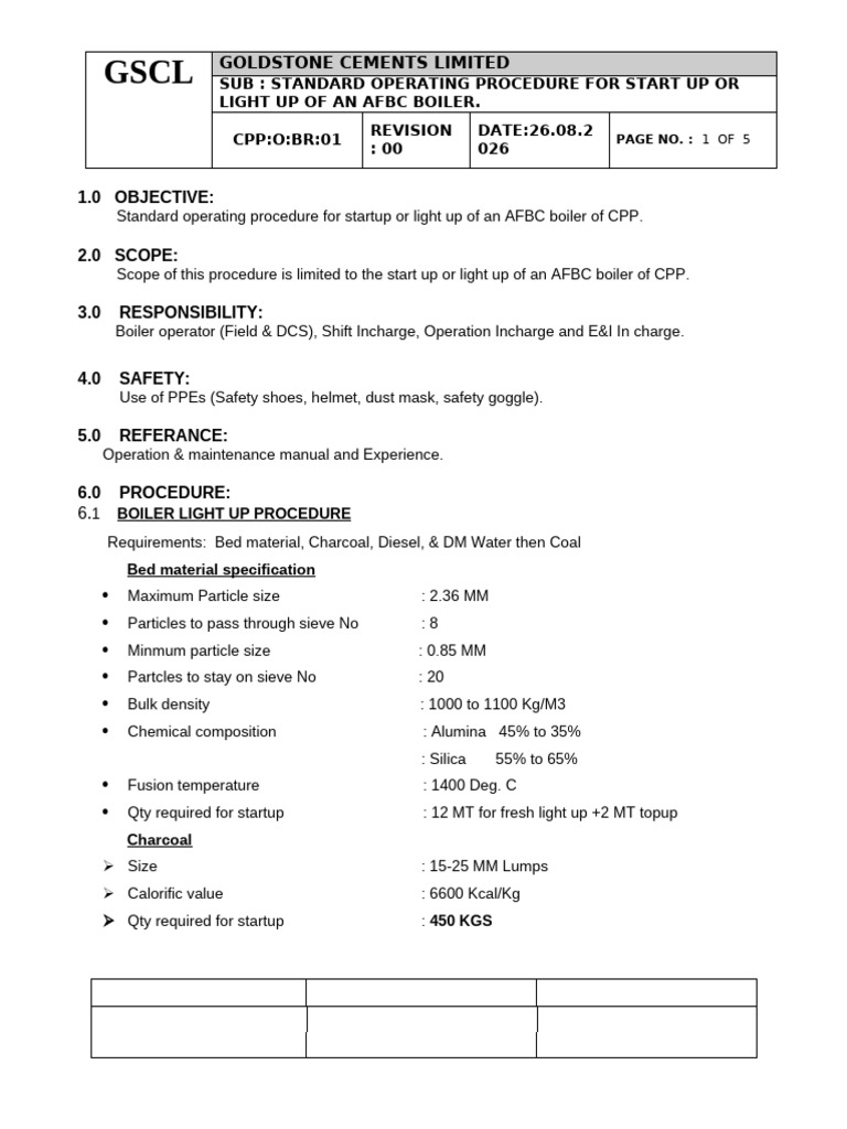 Boiler Light Up SOP | PDF