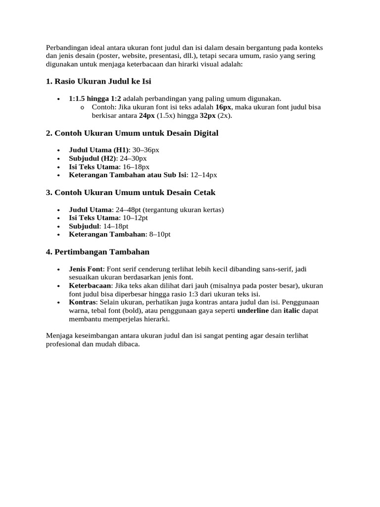 Perbandingan Ideal Antara Ukuran Font Judul Dan Sub Judul Dalam Desain ...