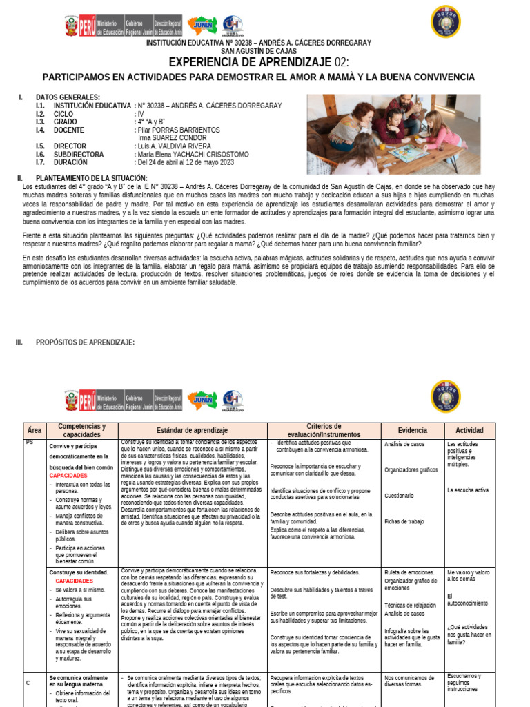 Experiencia de Aprendizaje 02 | PDF