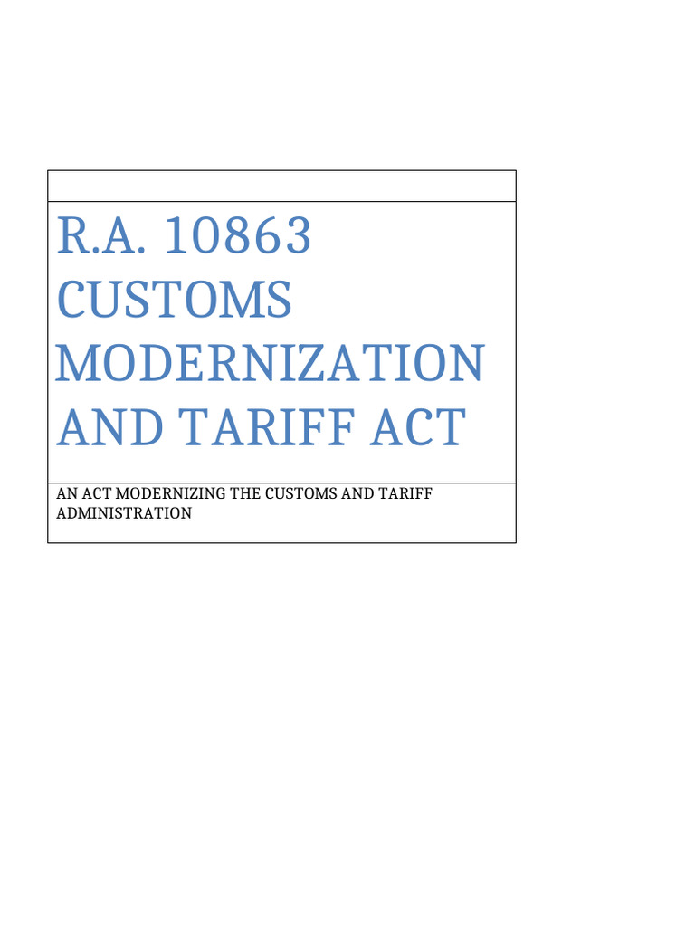 Customs Modernization Act Overview | PDF | Customs | Cargo