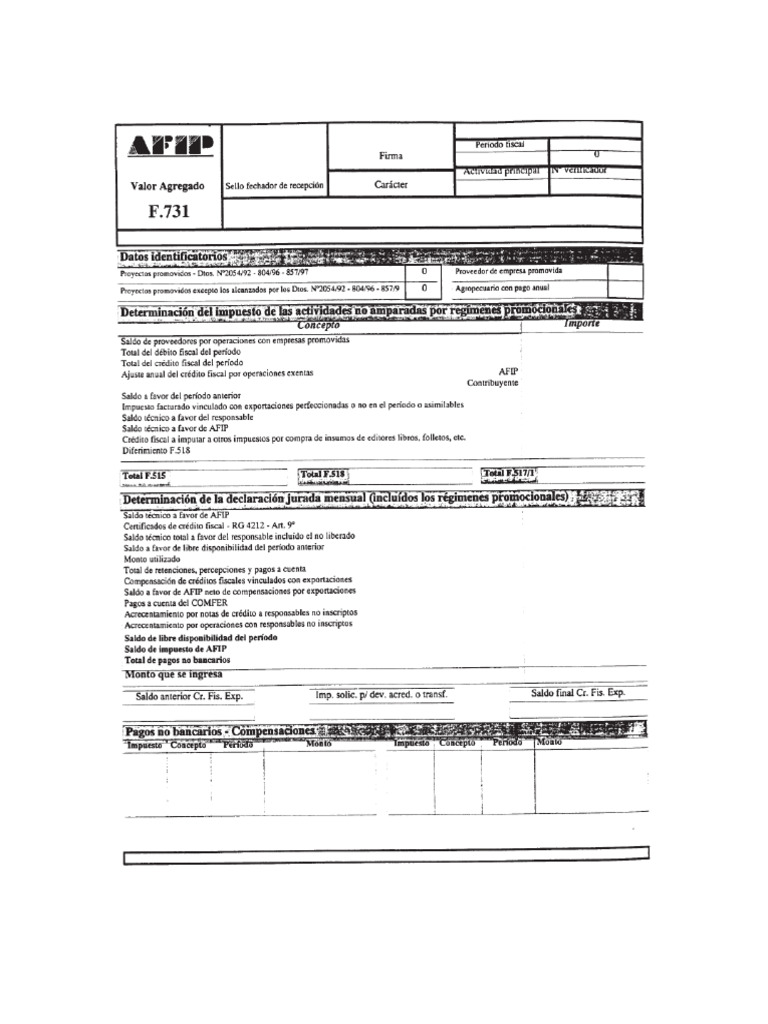 Formulario 731 | PDF