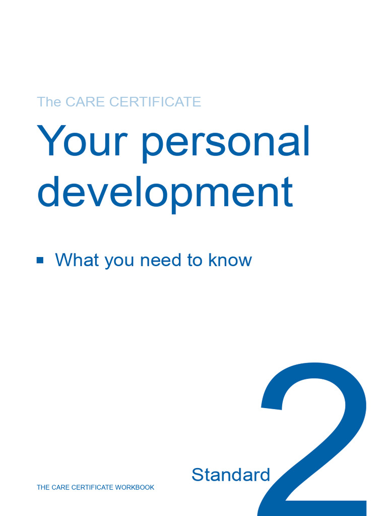 The Care Certificate Workbook Your Perso | PDF