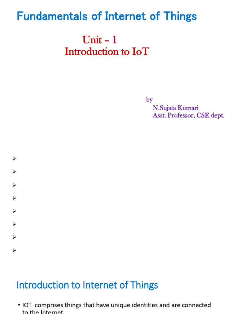 IoT Unit 1 | PDF