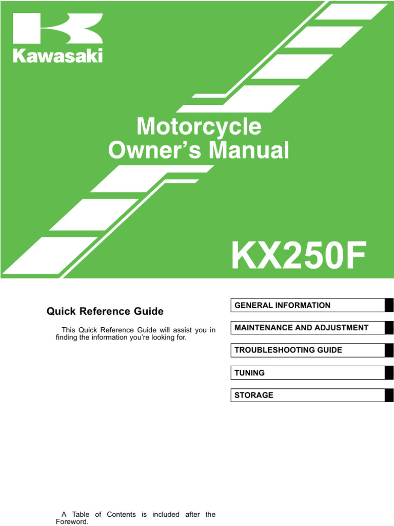 2010 Kawasaki kx250f 25 | PDF