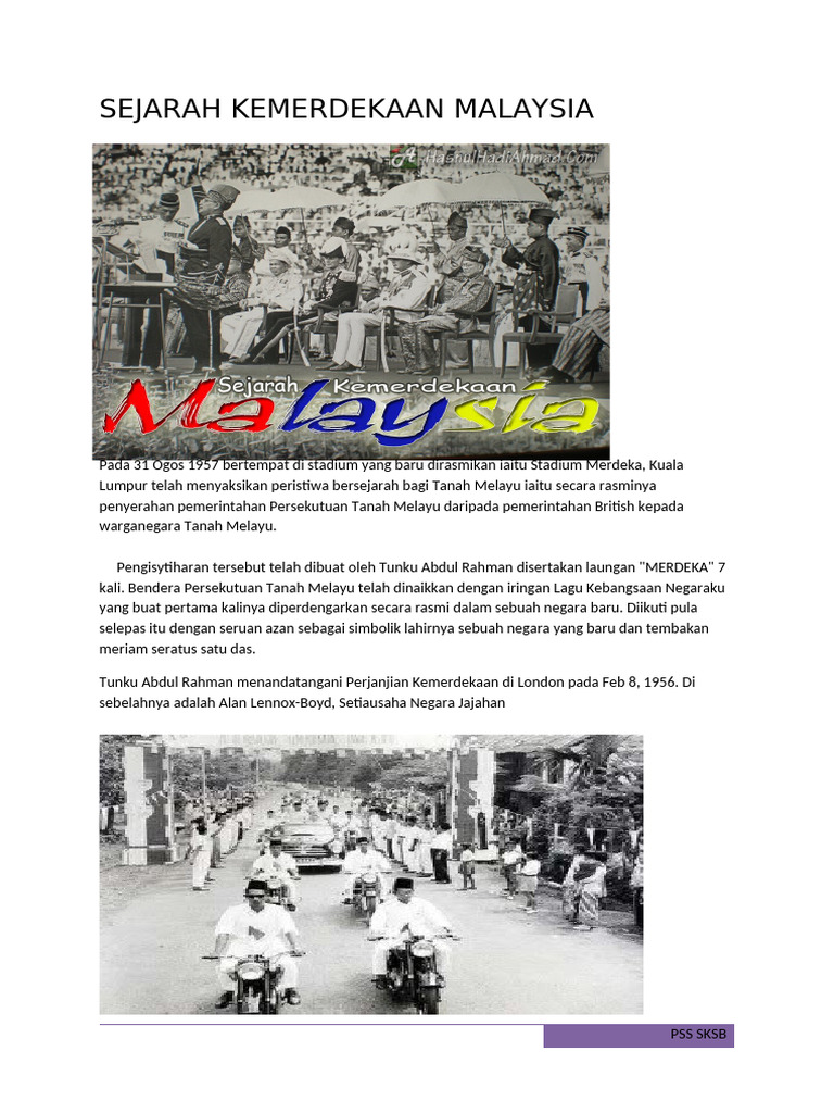 Sejarah Kemerdekaan Malaysia | PDF