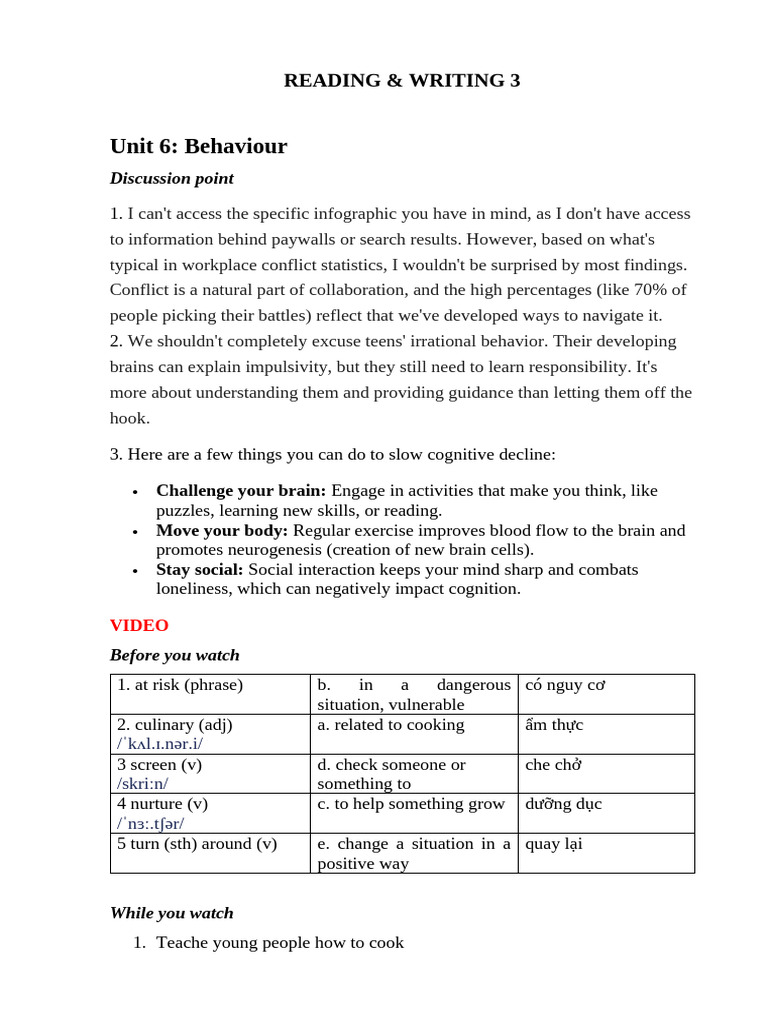 Reading & Writing 3 | PDF