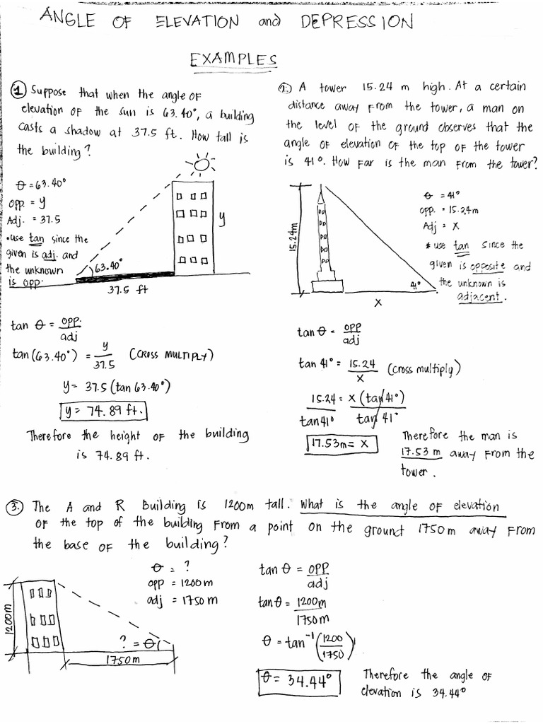 Activity 4 Angle of Elevation and Depression | PDF