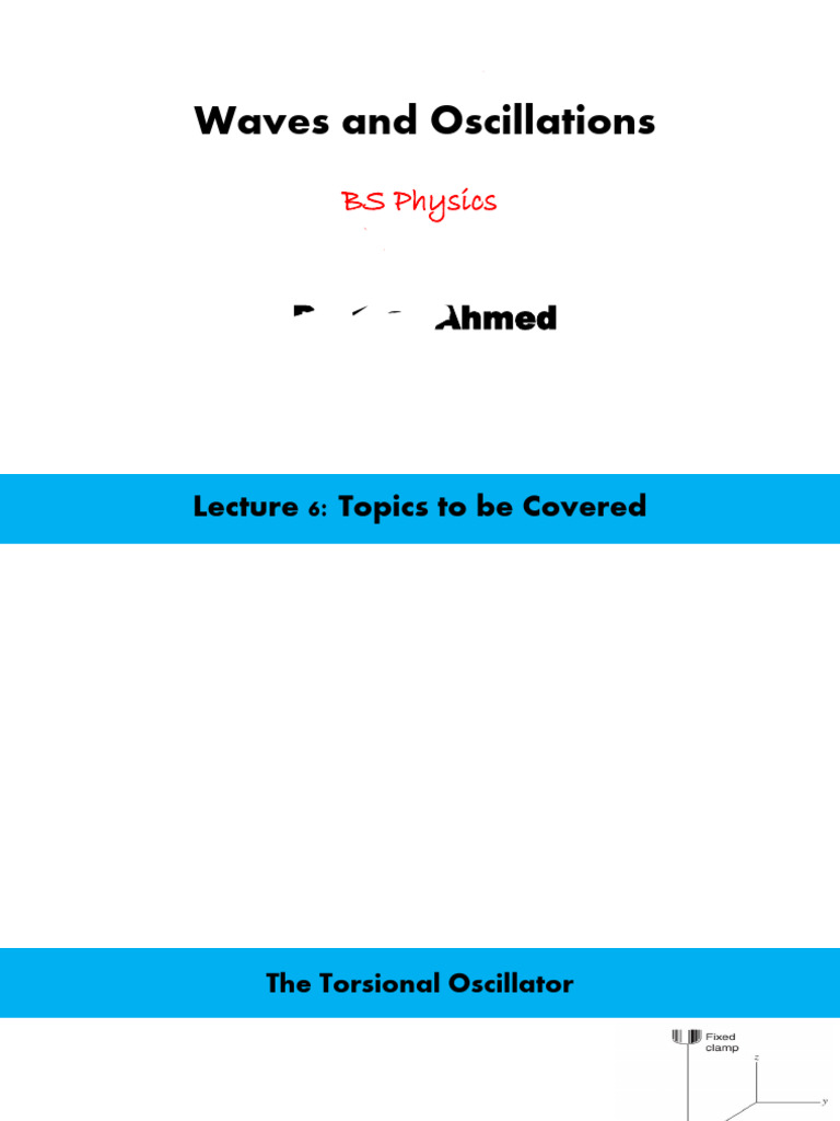 Waves and Oscillations: BS Physics 4 Semester | PDF