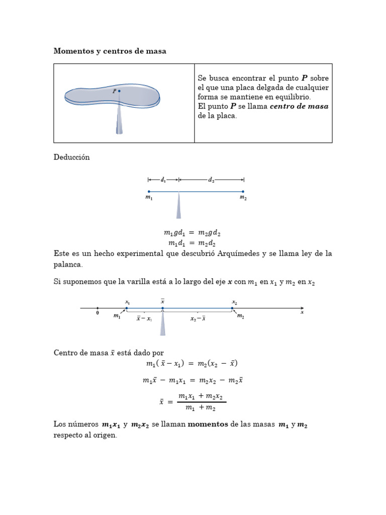 Momentos y Centros de Masa | PDF