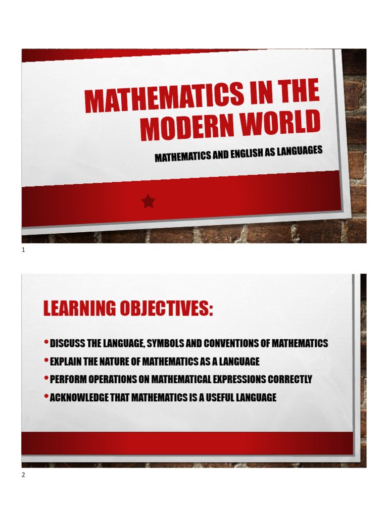 2 MMW Week 2 Math and English As Languages | PDF
