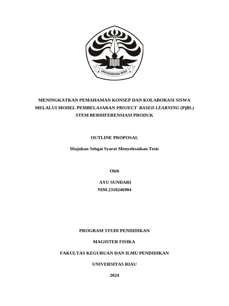 OUTLINE PJBL VERSI TUGAS UTS PAK AZHAR | PDF