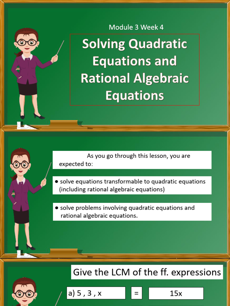 Q1 W4 Solving Quadratic Equations And Rational Algebraic Equations Pdf