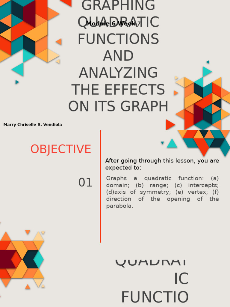 Q1 W7 Graphing of Quadratic Functions | PDF