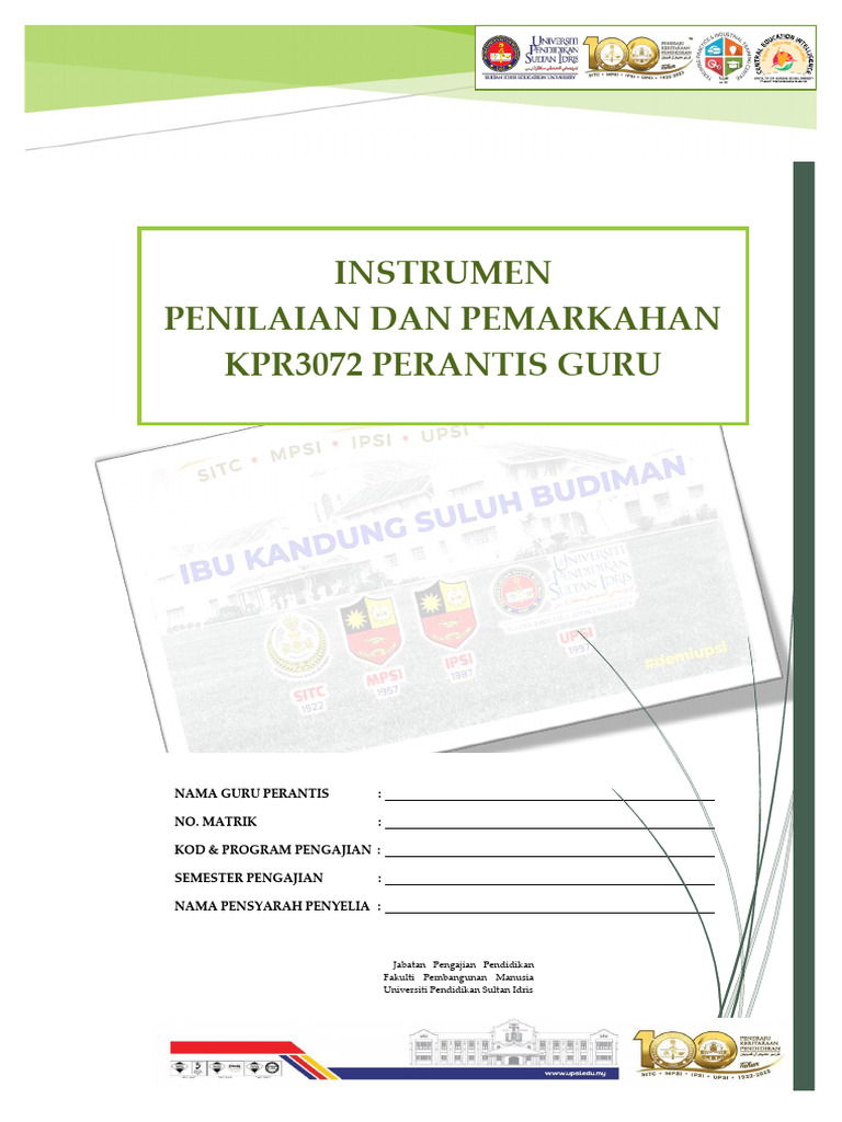 Instrumen Penilaian Dan Pemarkahan - JPP | PDF