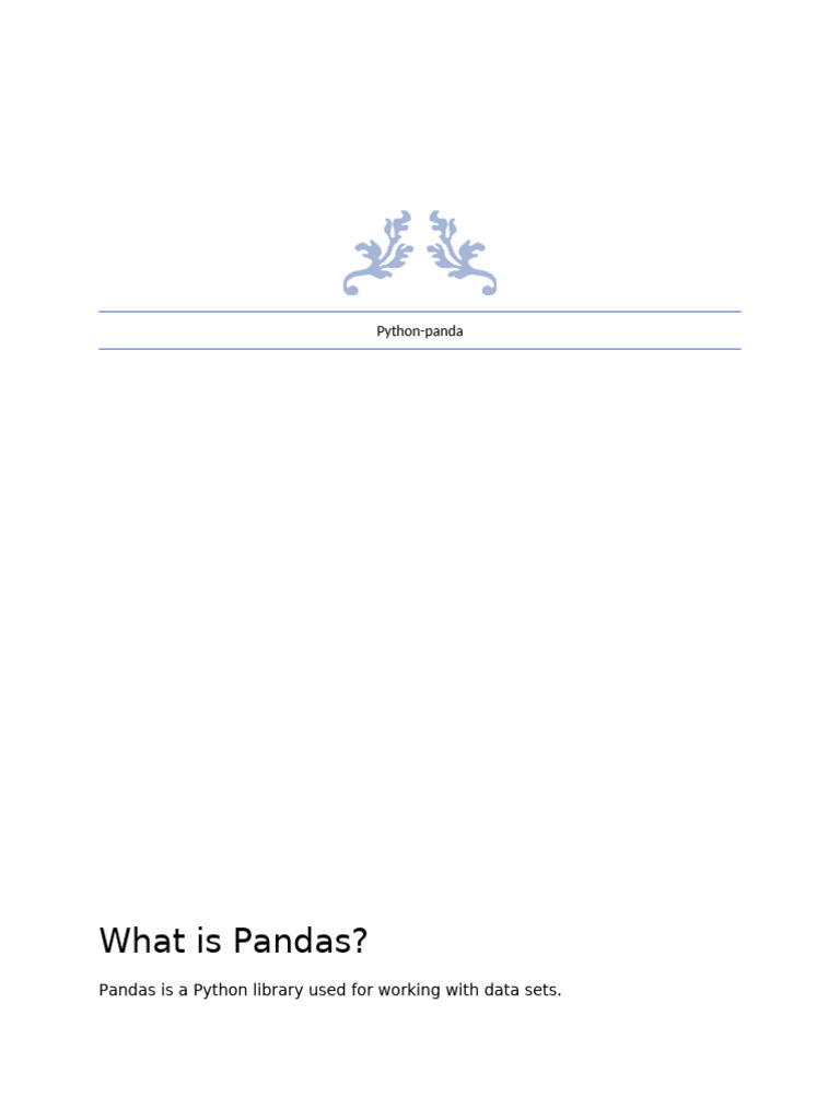 Python Panda | PDF