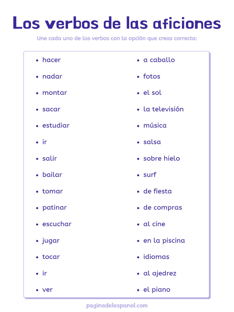 Los Verbos de Las Aficiones | PDF Los Verbos de Las Aficiones | PDF