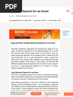 Sample of Opening Remarks | PDF