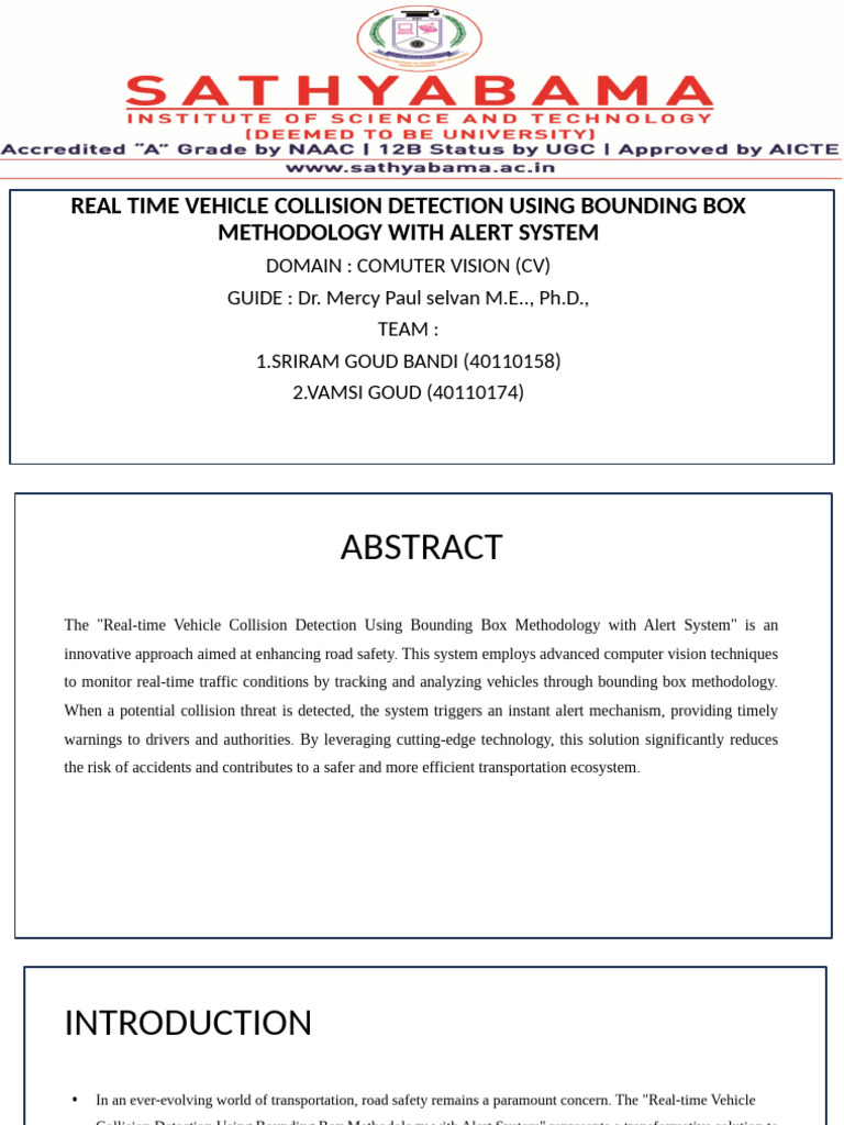 New Real Time Vehicle Collision Detection Using Bounding Box ...