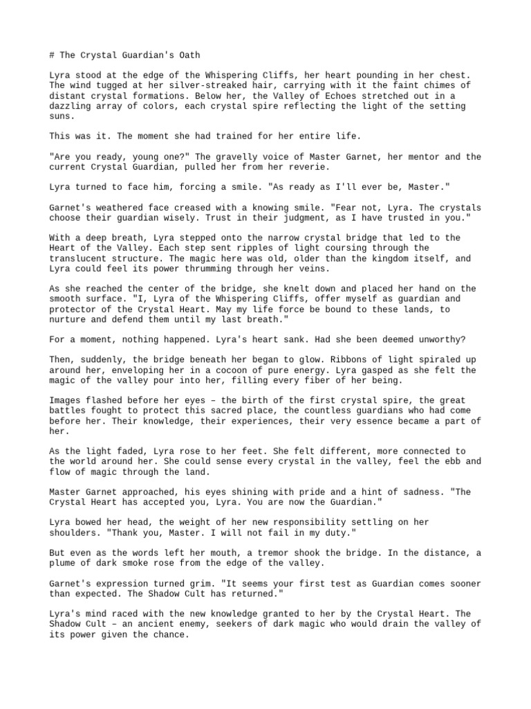 Crystal Guardian's Oath | PDF