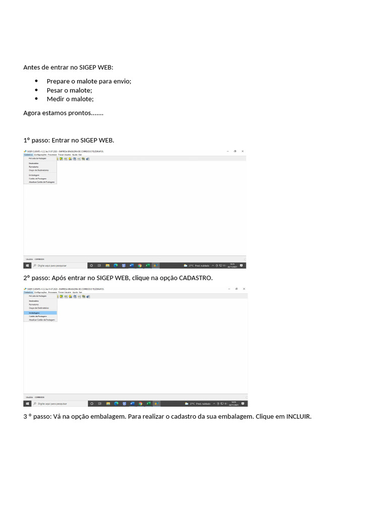 Passo A Passo SIGEP WEB | PDF