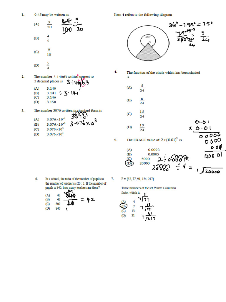 Multiple Choice Practice Questions | PDF