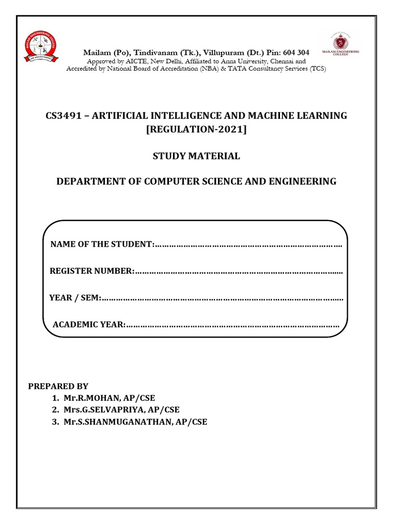 AIML | PDF | Artificial Intelligence | Intelligence (AI) & Semantics