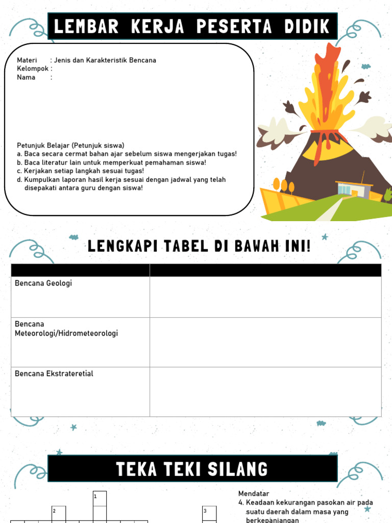 LKPD Jenis Dan Karakteristik Bencana | PDF