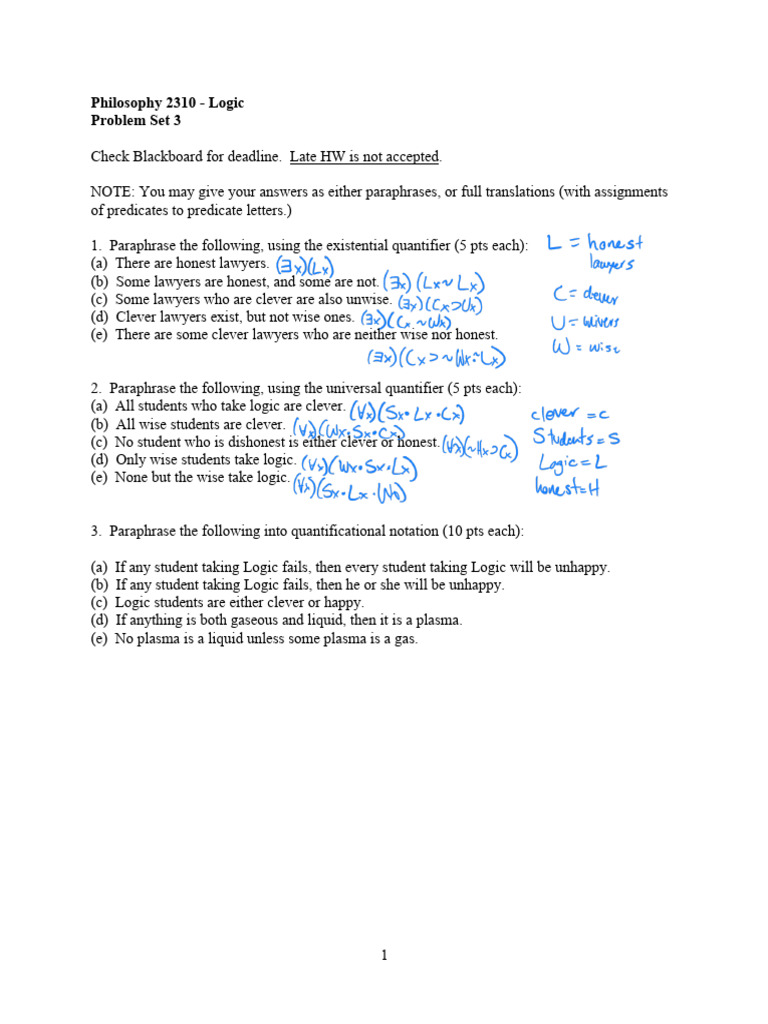 Logic practice sheet | PDF