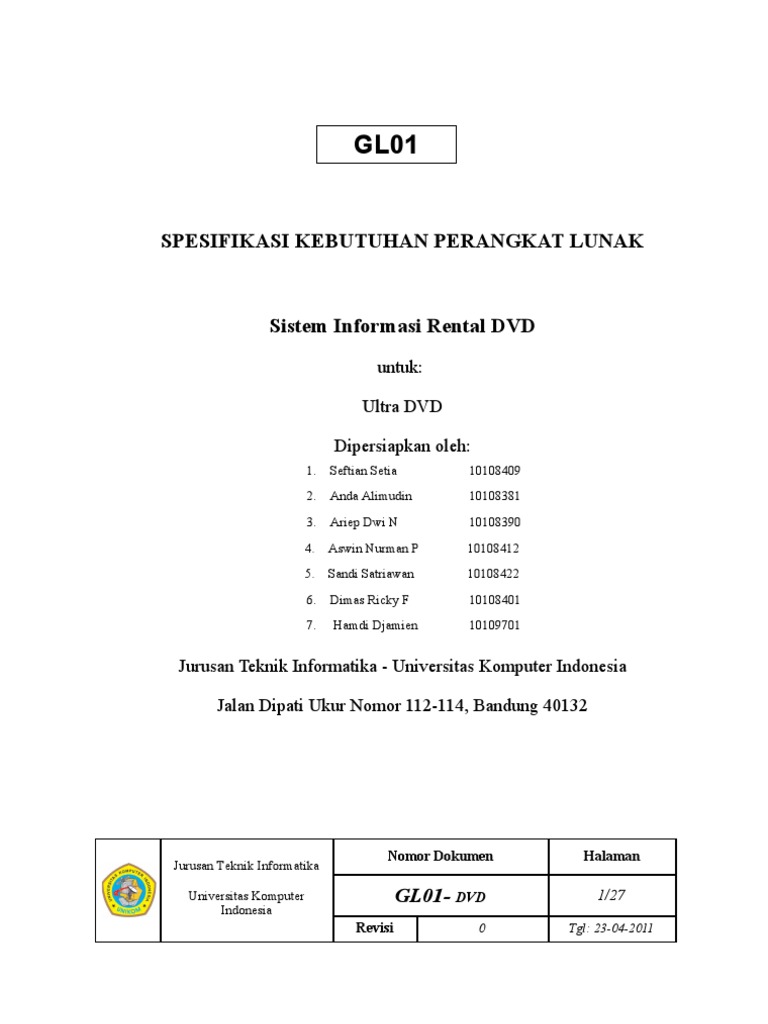 SKPL - Rental DVD | PDF | Komputer