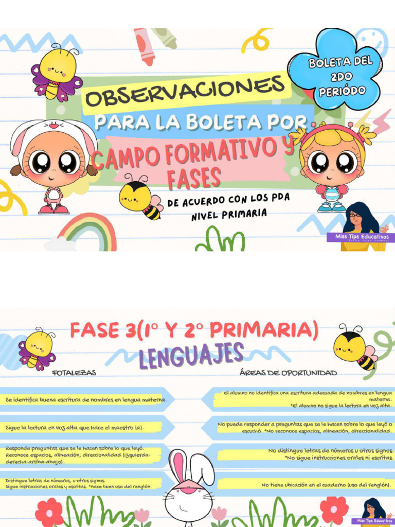 Observaciones Por Campo Formativo | PDF