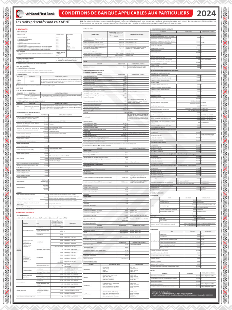 Conditions de Banque AFB 2024 | PDF