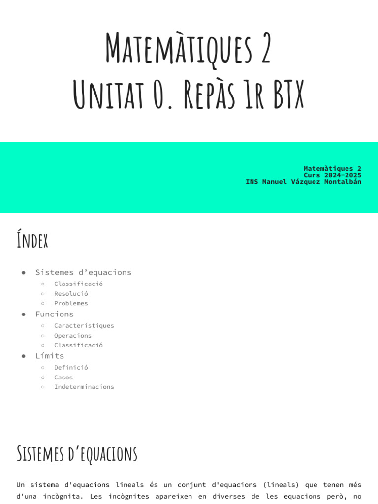M2. Unitat 0. Repàs 1r BTX | PDF