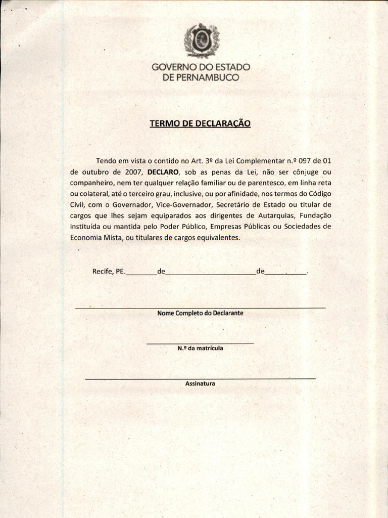 Declaracao de Nepotismo | PDF