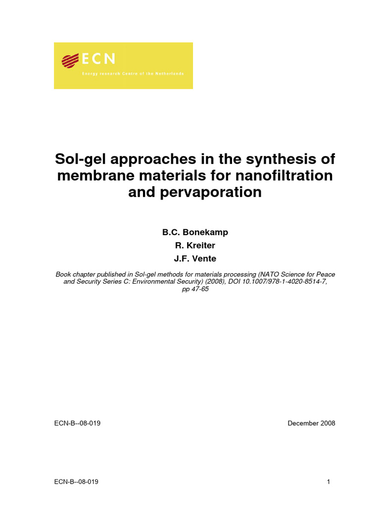 Sol Gel Methods For Materials Processing | PDF