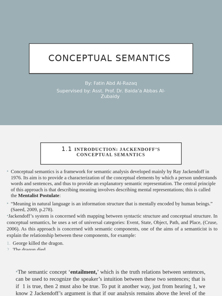 Conceptual Semantics | PDF