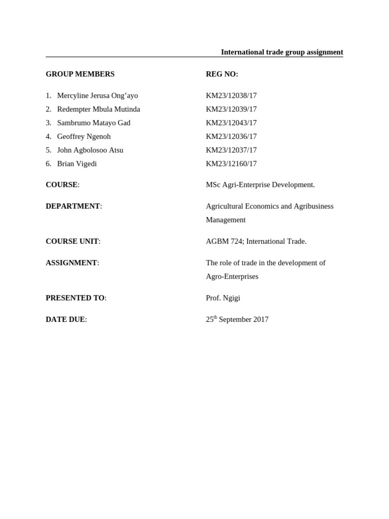 International Trade Assignment | PDF | Exports | Trade