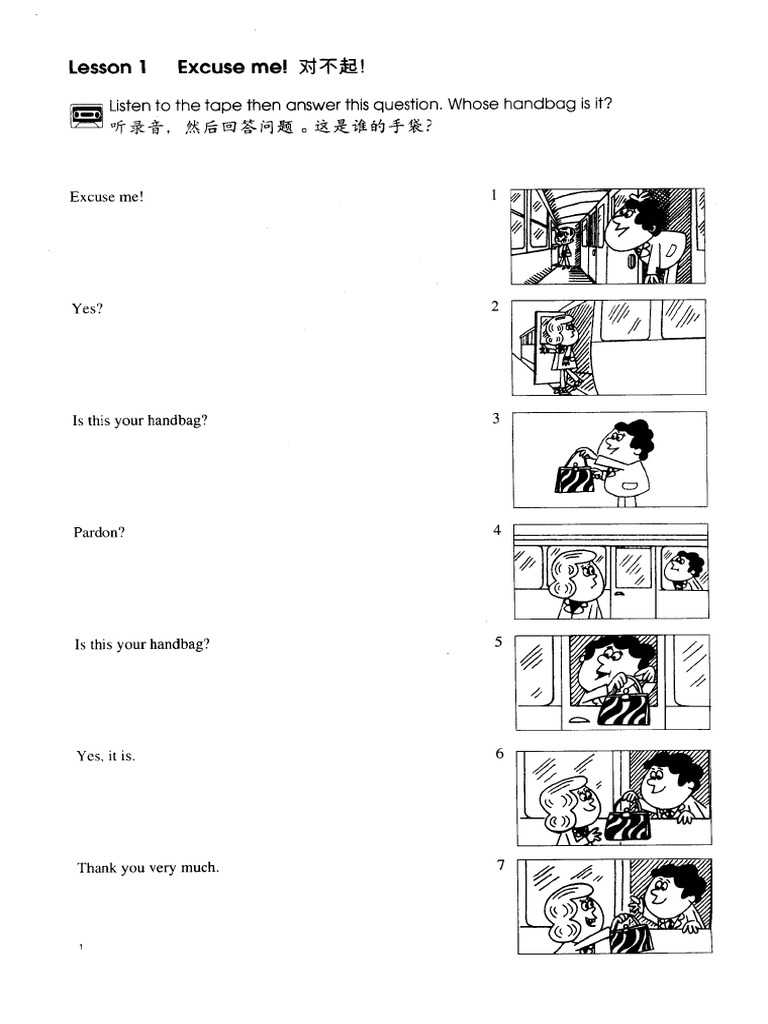 Lesson 01 - Excuse Me | PDF