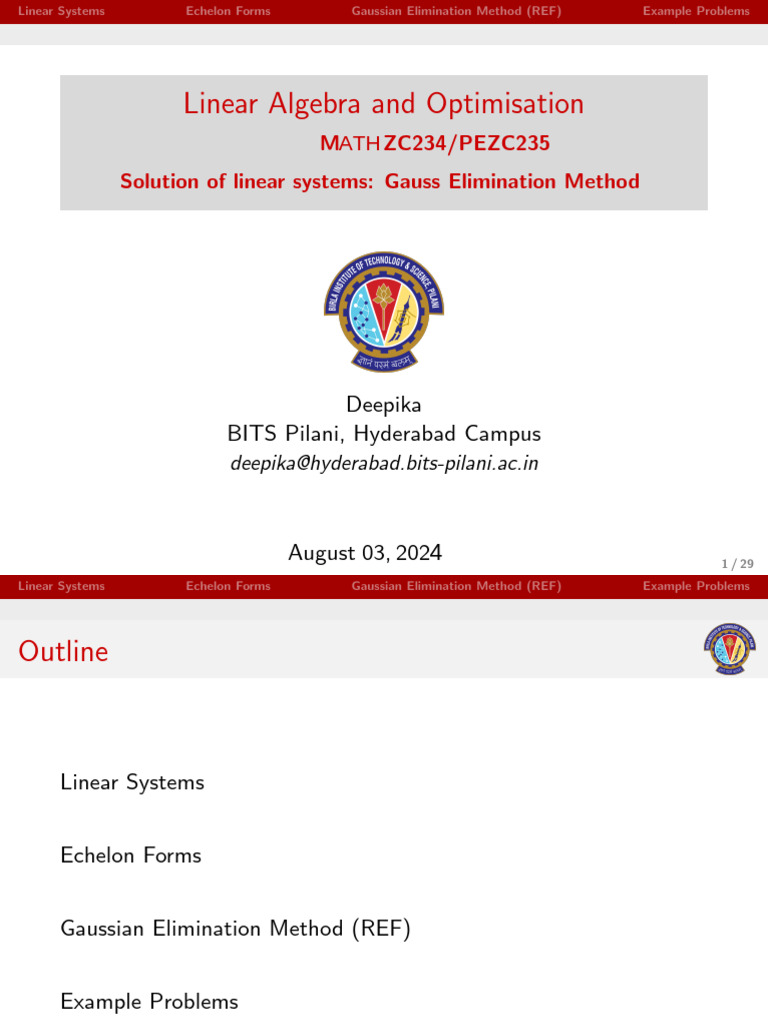 Gauss Elimination Method | PDF