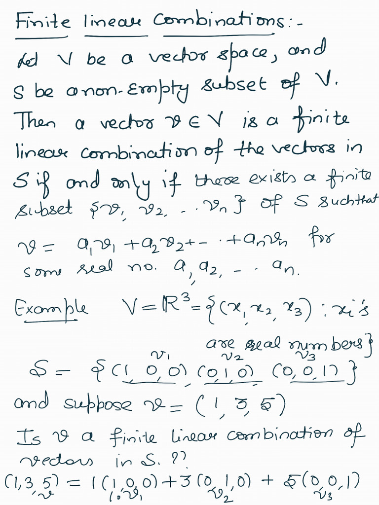 Notes - Linear Span and Basis | PDF